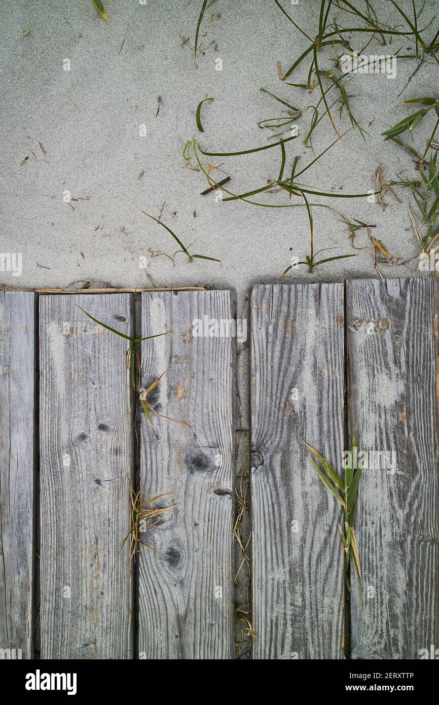 Brown wood pallets in the sand forming a path too walk on Stock Photo ...