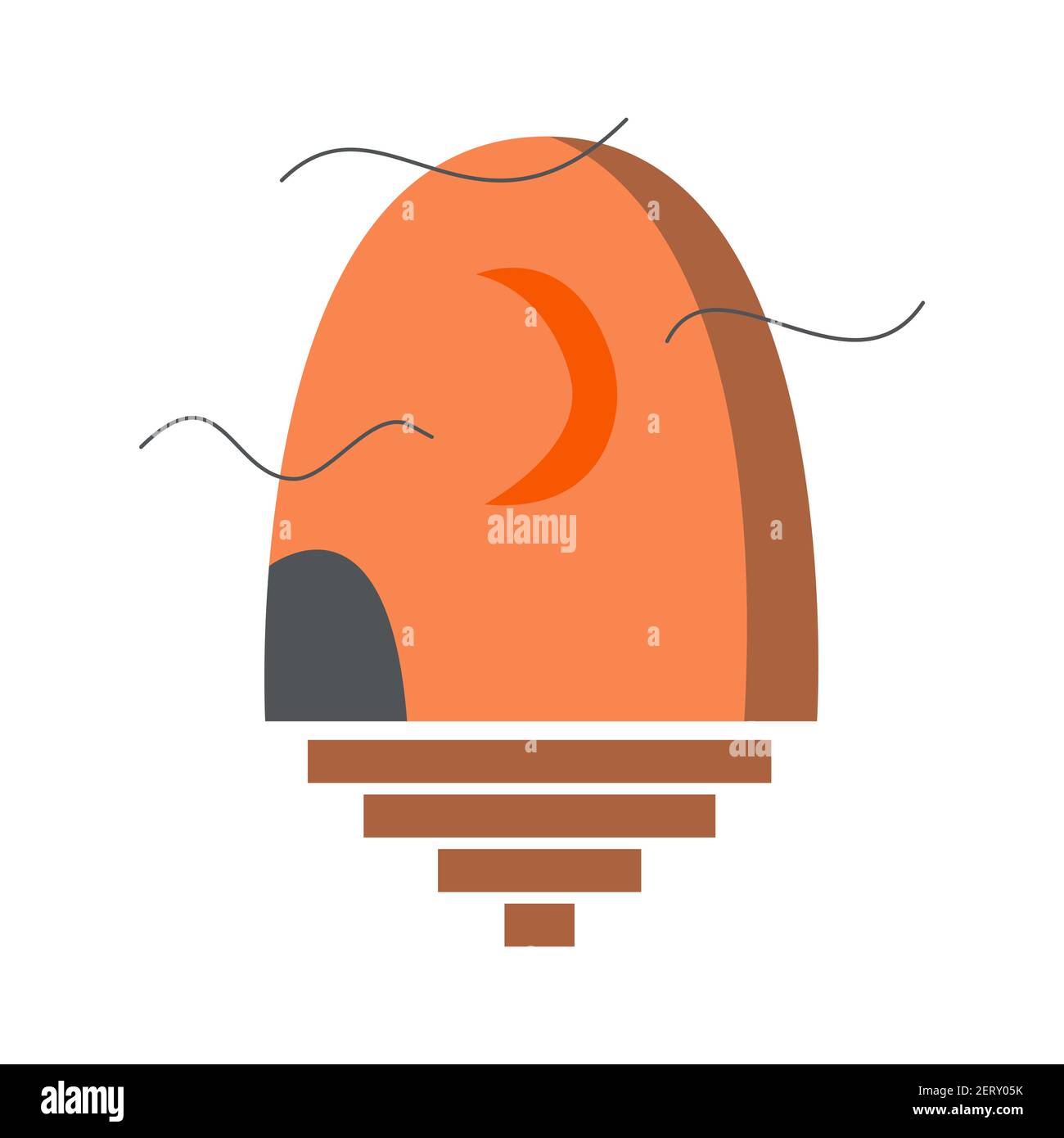 Abstract art arch and moon, crescent and lines, painting background ...