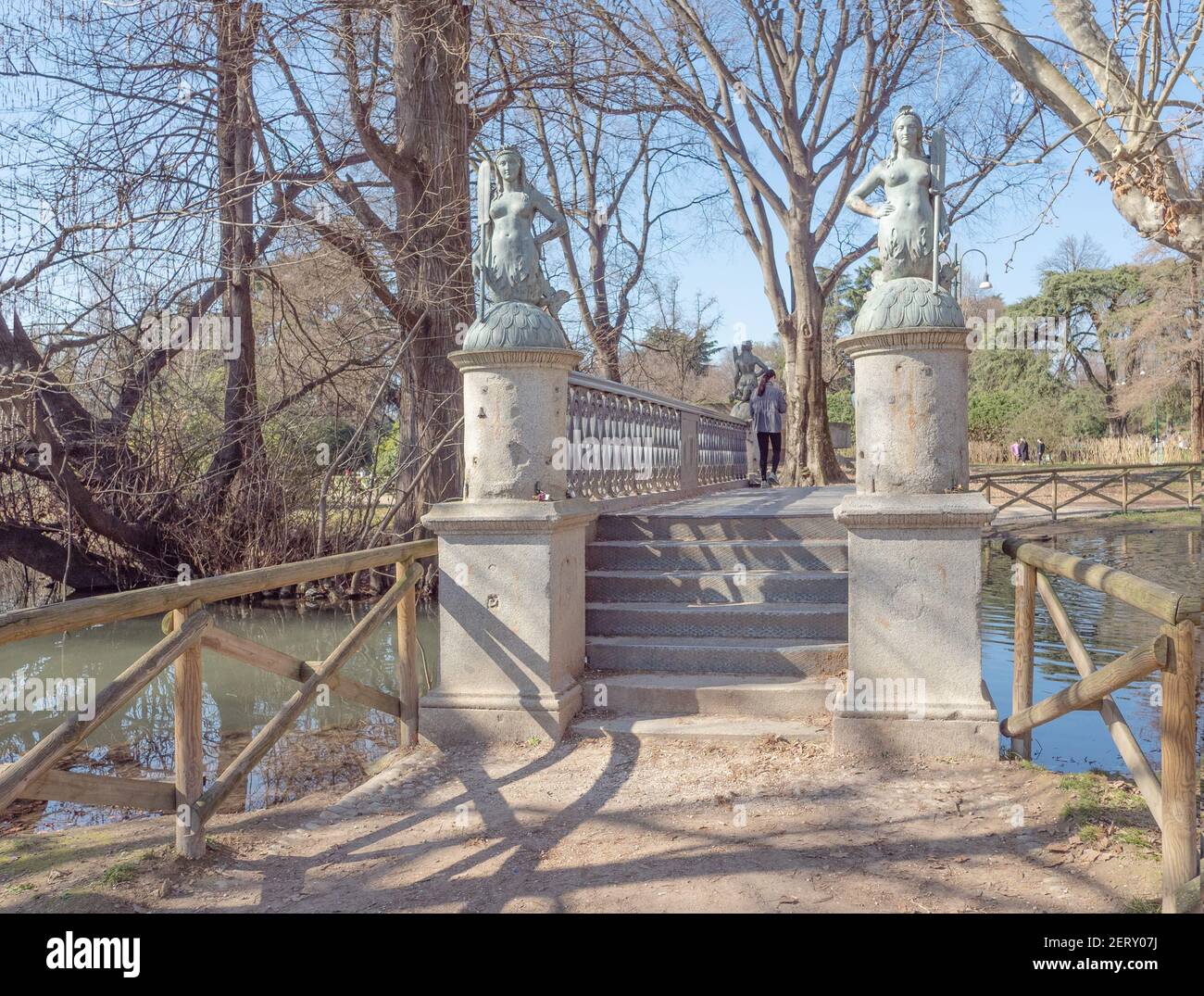 Ponte delle Sirenette.Mermaids Bridge in Sempion park, is a cast iron ...