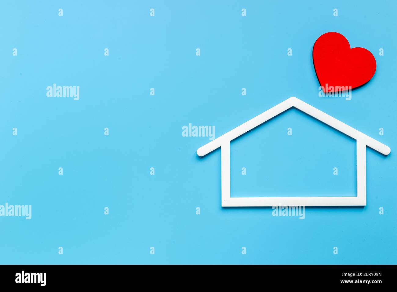 Buy house for family concept. Home shape with heart. Top view Stock ...