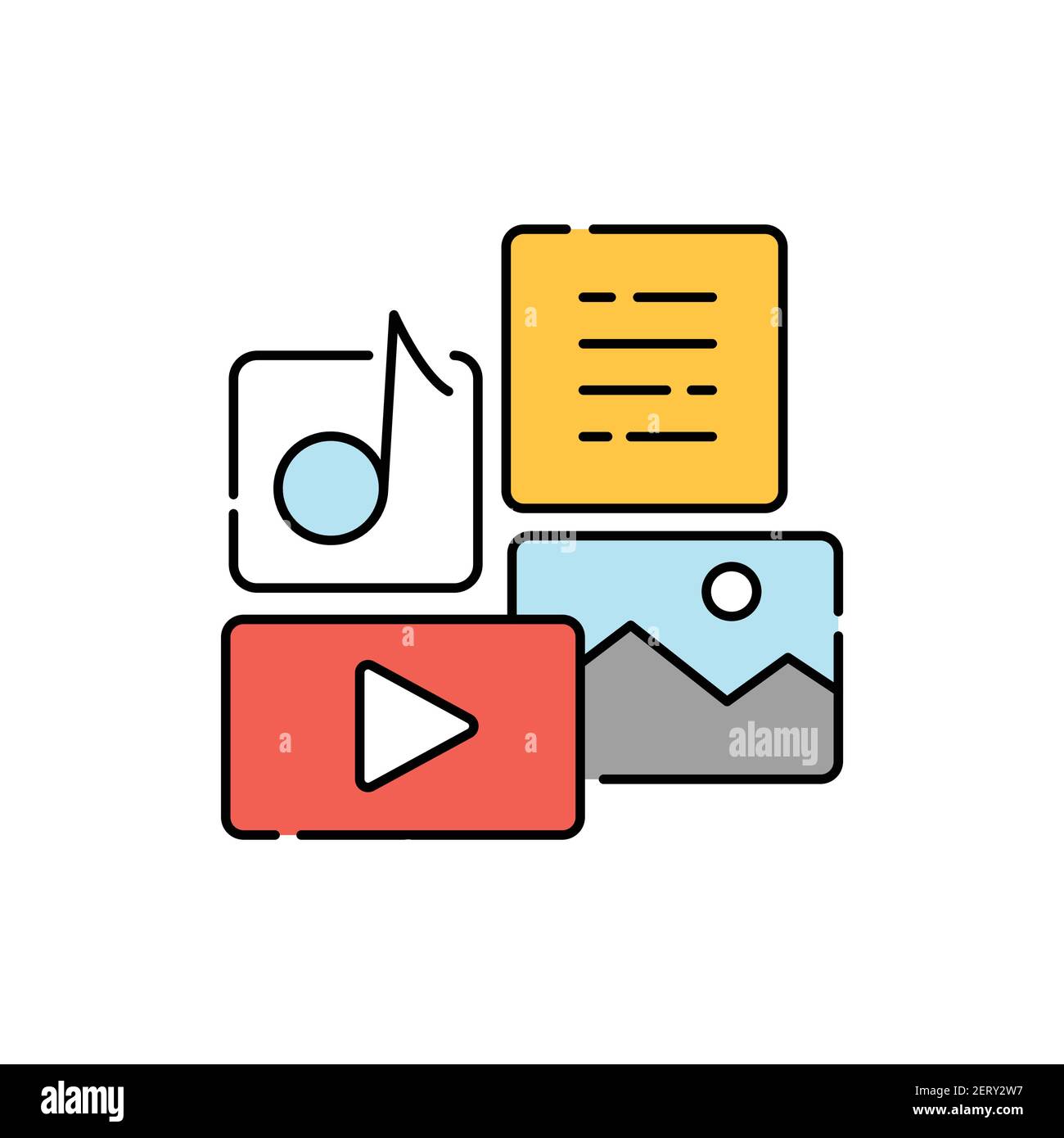 Streaming content color line icon. Pictogram for web page, mobile app ...