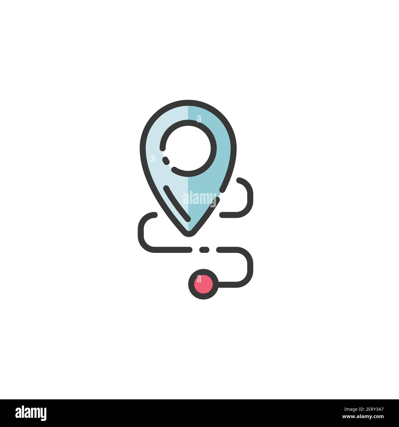 Location. Map and navigation. Filled color icon. Isolated commerce ...
