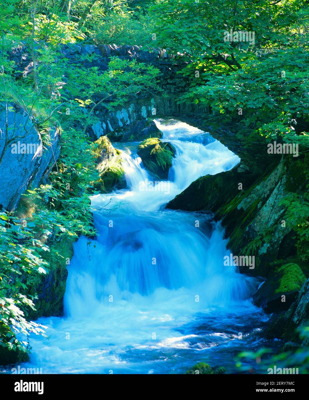 Waterfall under stone bridge hi-res stock photography and images - Alamy