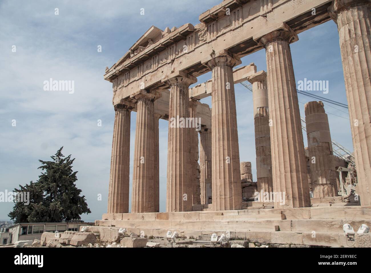 A mesmerizing view of a beautiful Parthenon temple on the Acropolis of ...