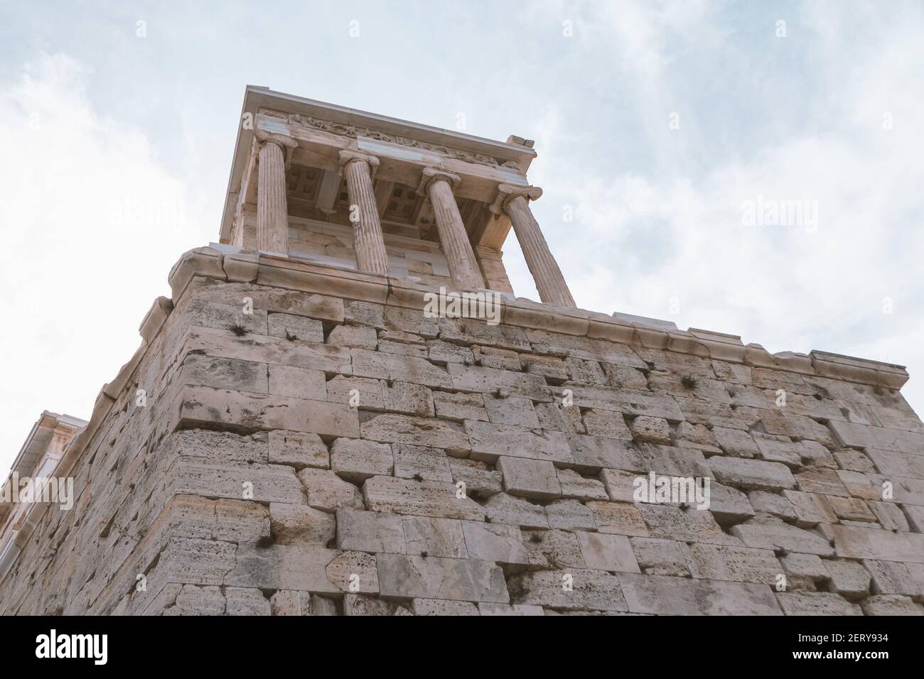 The old city view of ancient ruins. Architecture detail of the ancient temple, Athens, Greece ...