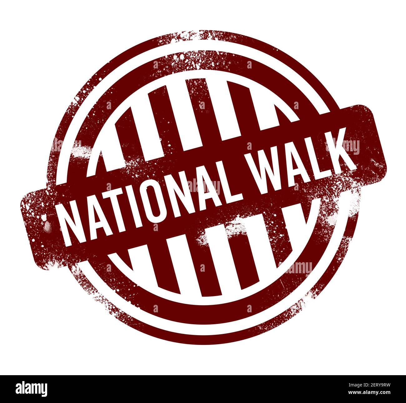 National Walk to Work Day - red round grunge button, stamp Stock Photo ...