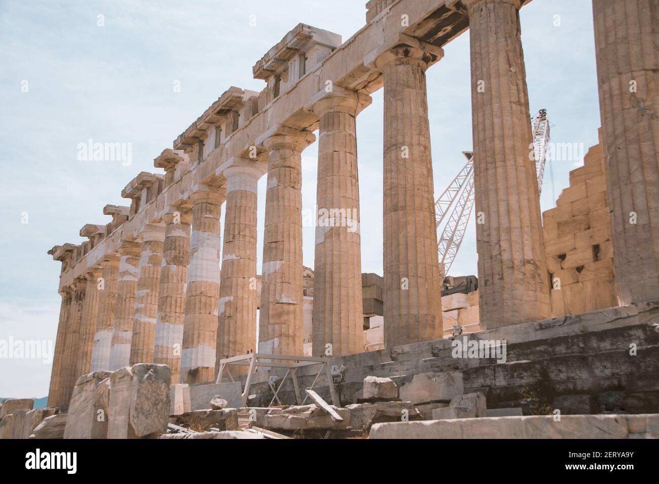 A mesmerizing view of a beautiful Parthenon temple on the Acropolis of ...