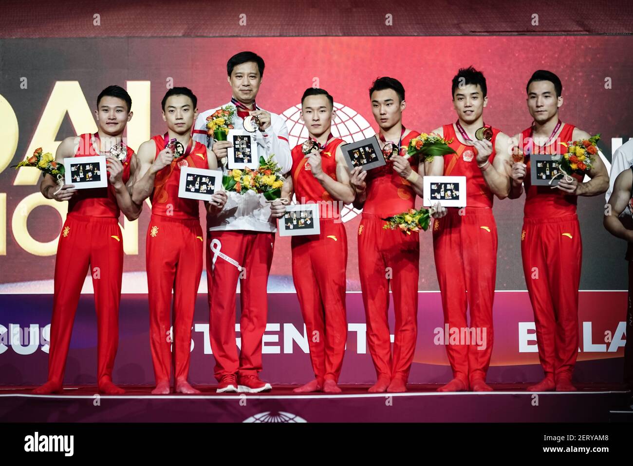 October 29, 2018: China winning the goal at the Team final for Men at ...