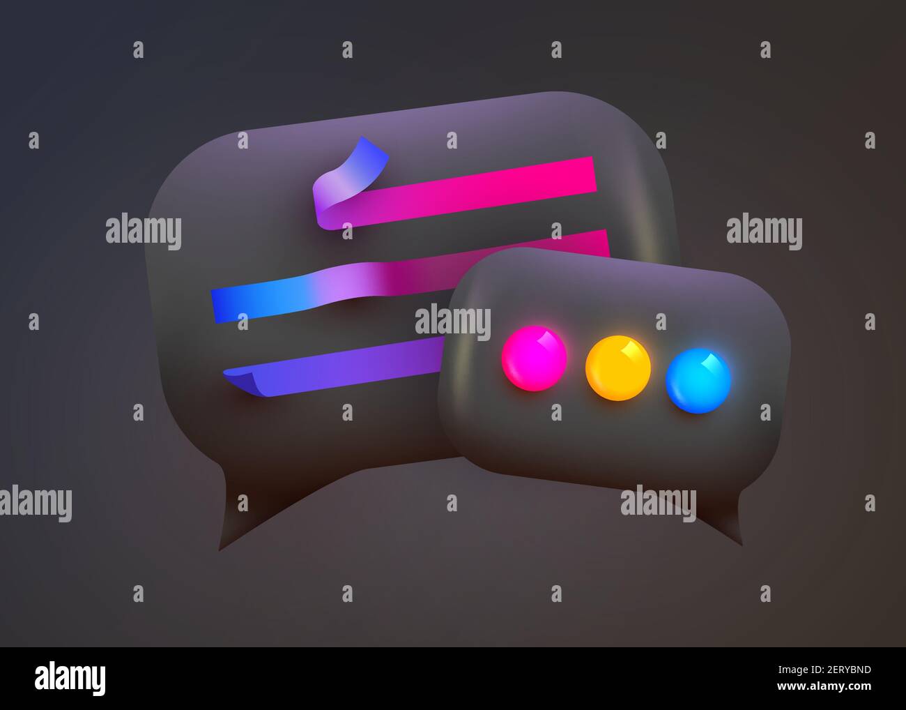 3d Chat bubble. Talk, dialogue, messenger or online support concept ...