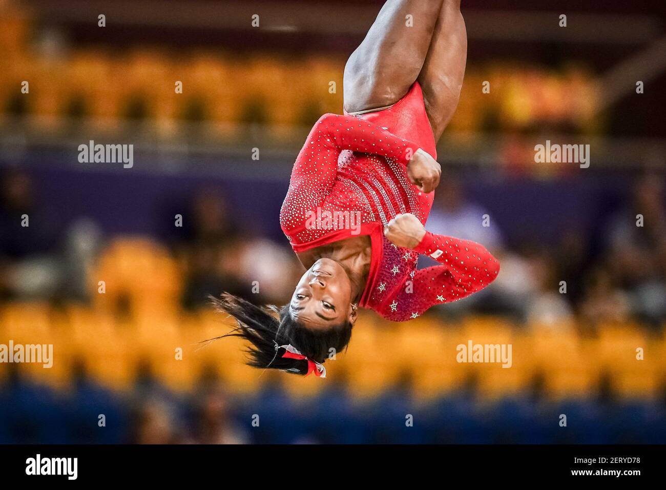 October 30, 2018: Simone Biles of Â United States during Floor, Team ...