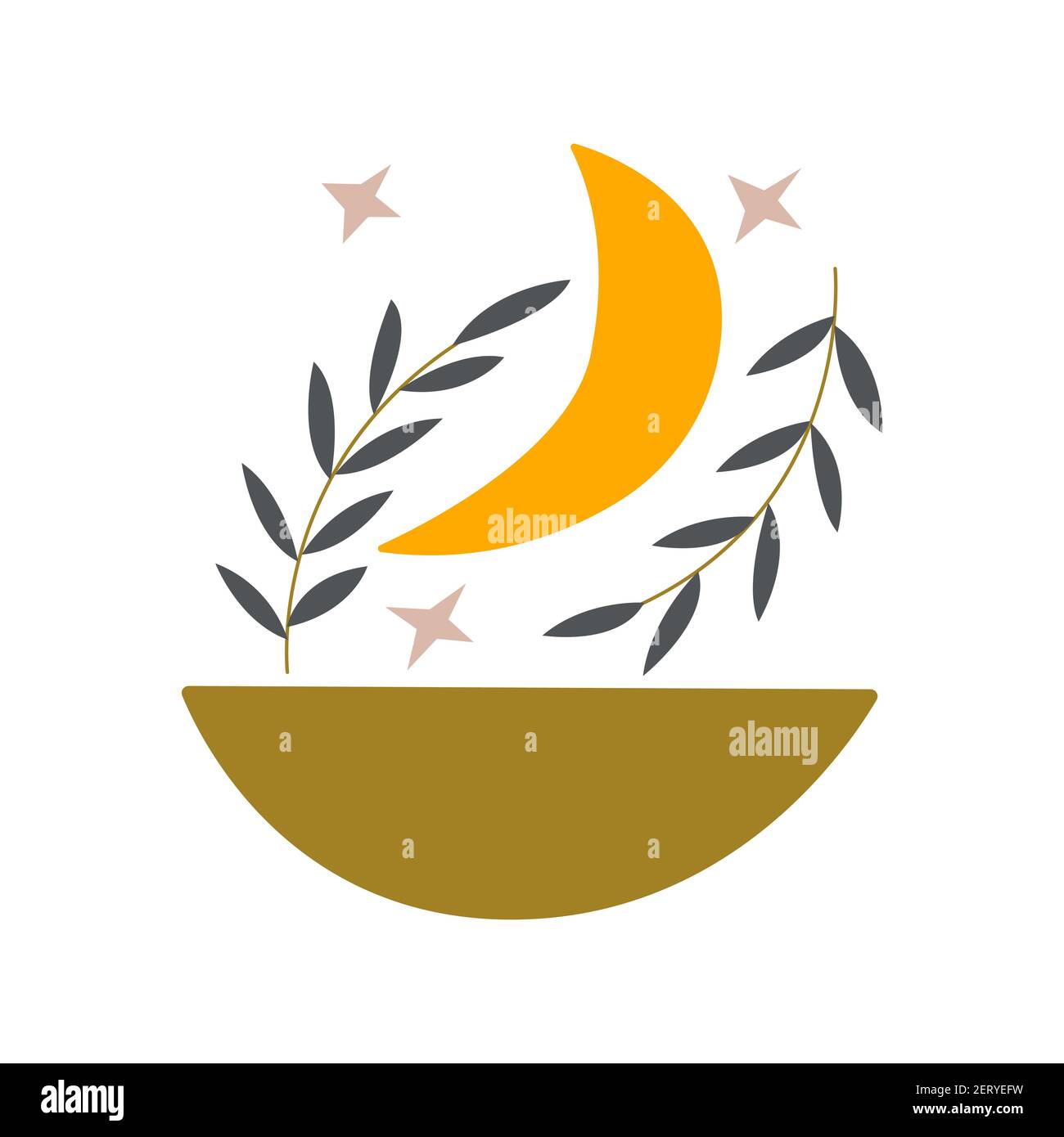 Abstract Crescent Moon