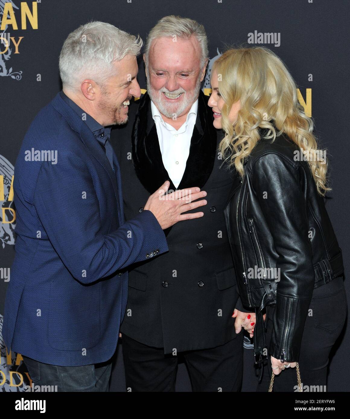 L-R: Writer Anthony McCarten, musician Roger Taylor and Sarina Potgeier attend the NY special ...