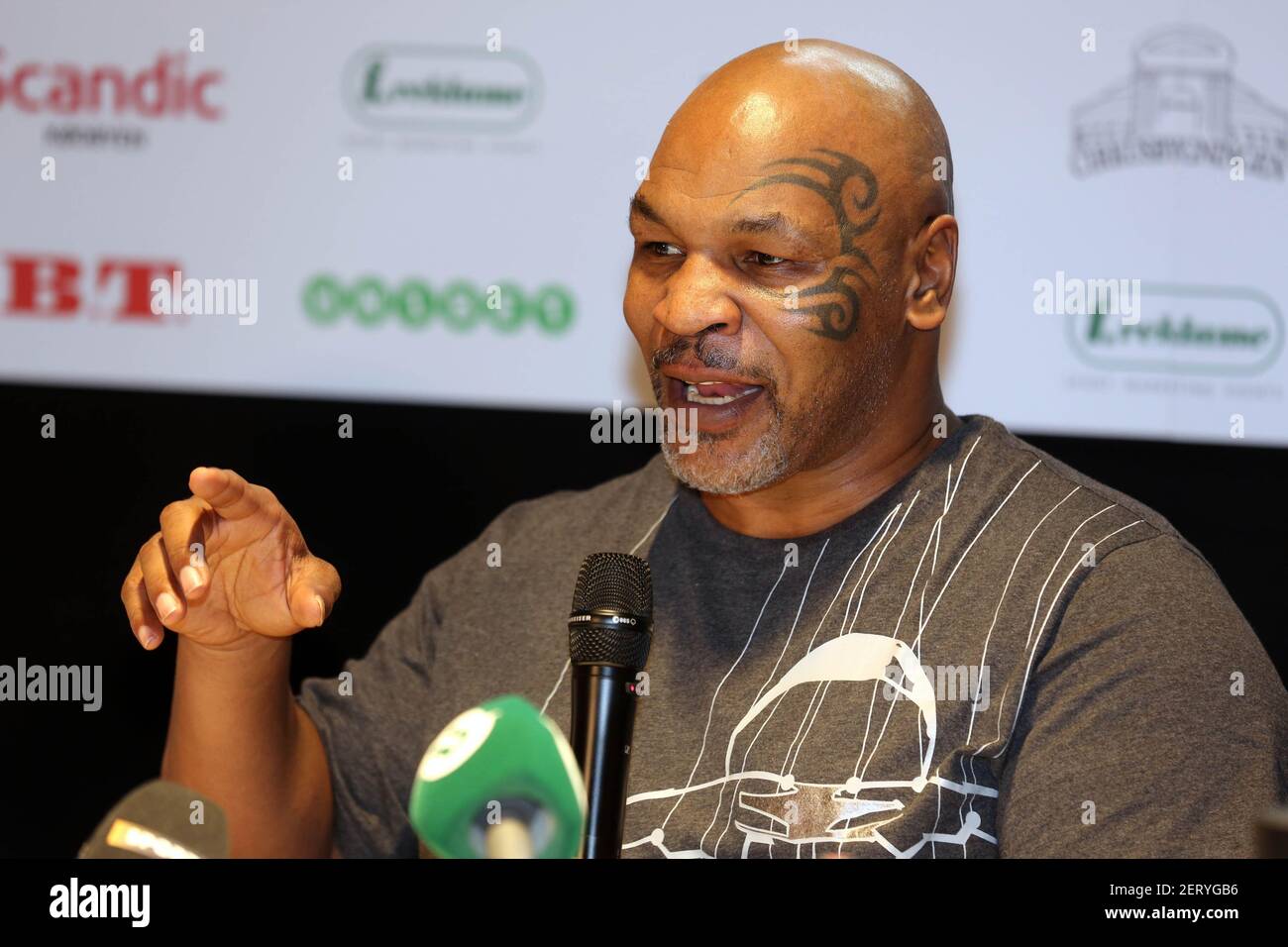American former professional boxer Mike Tyson speaks with Danish ...
