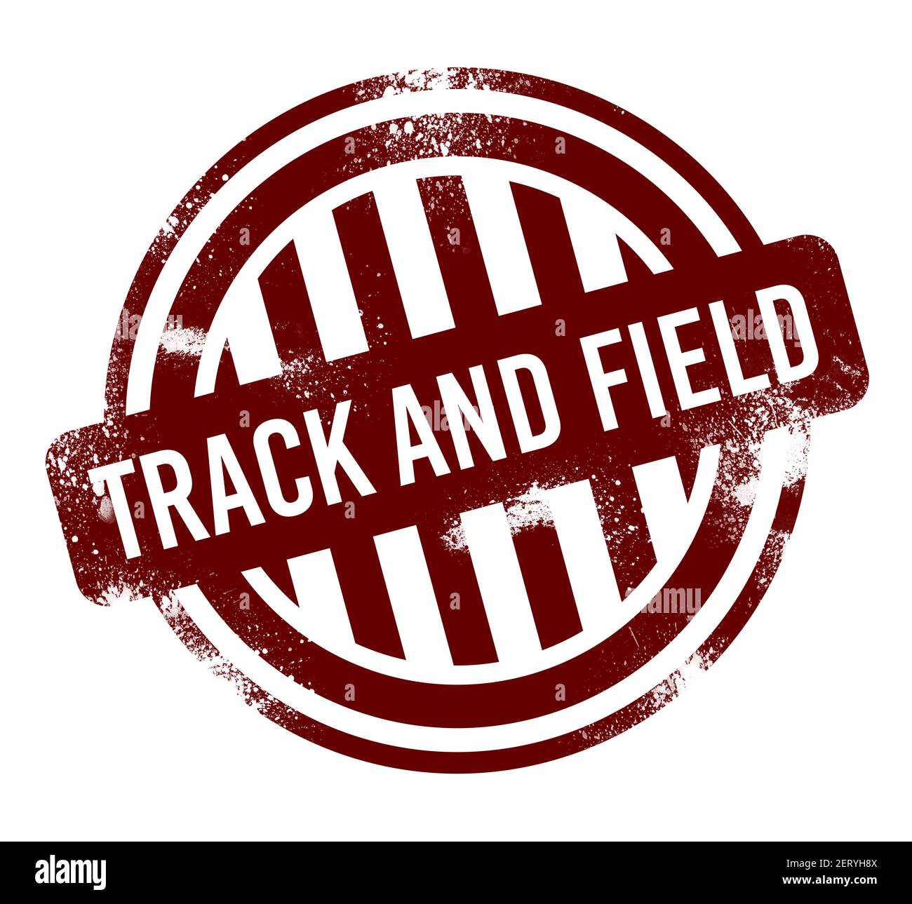 Track and Field - red round grunge button, stamp Stock Photo - Alamy
