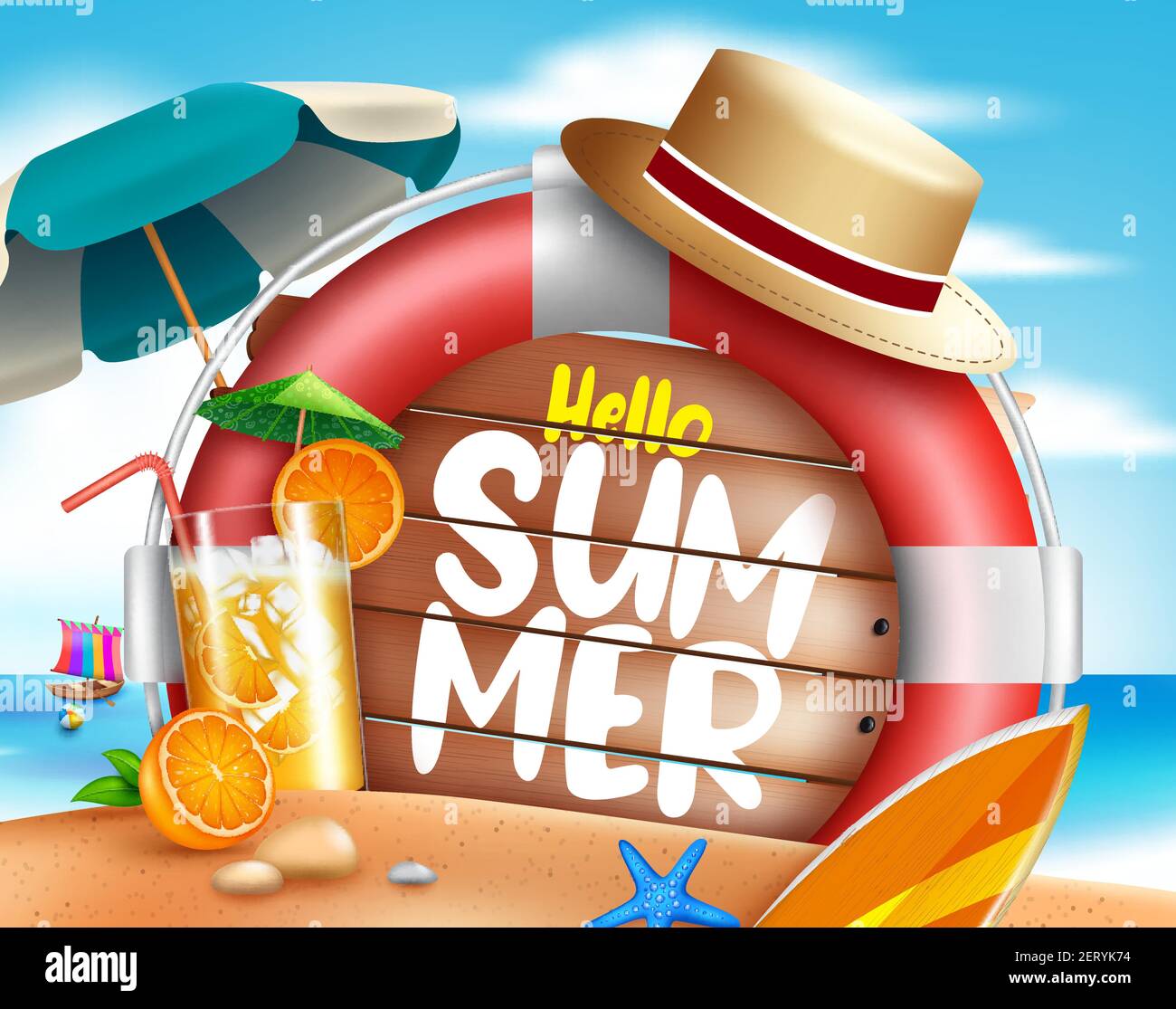 Summer sale vector banner design. Summer online shopping sale text with ...