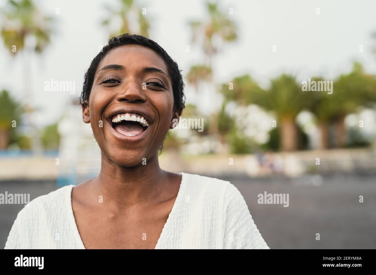 Happy person on beach hi-res stock photography and images - Alamy