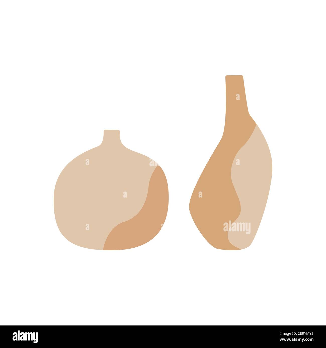 Stylish vases of abstract shapes. Minimalism. Hand drawn vector ...