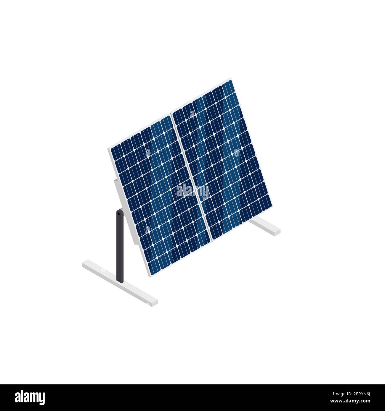 Isometric Solar Panels Isolated on White Background. Vector Stock ...