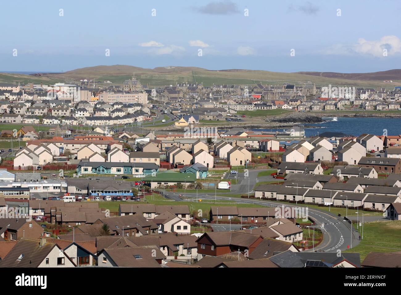 Homes and housing in the town of Lerwick on the island of Shetland ...