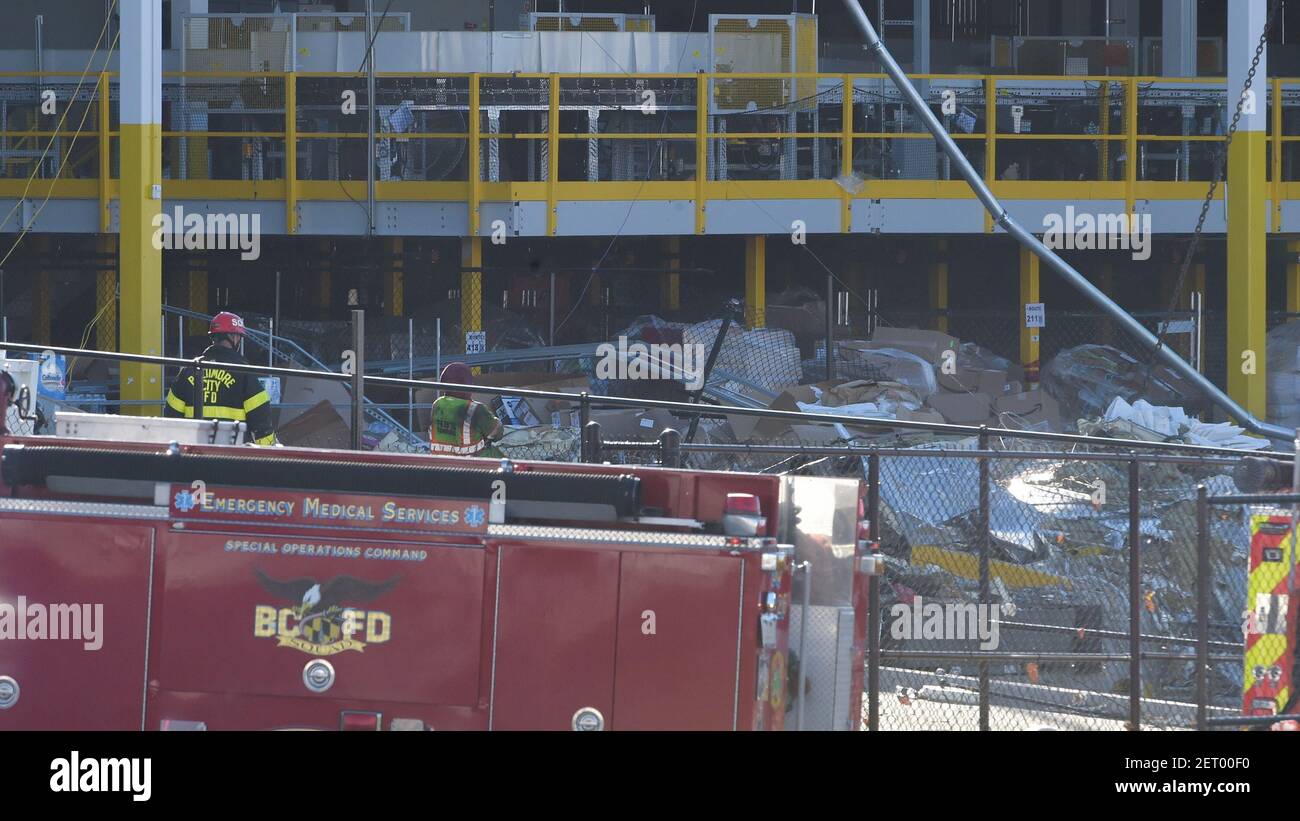 Exterior of the building where the damage occurred at the Amazon ...