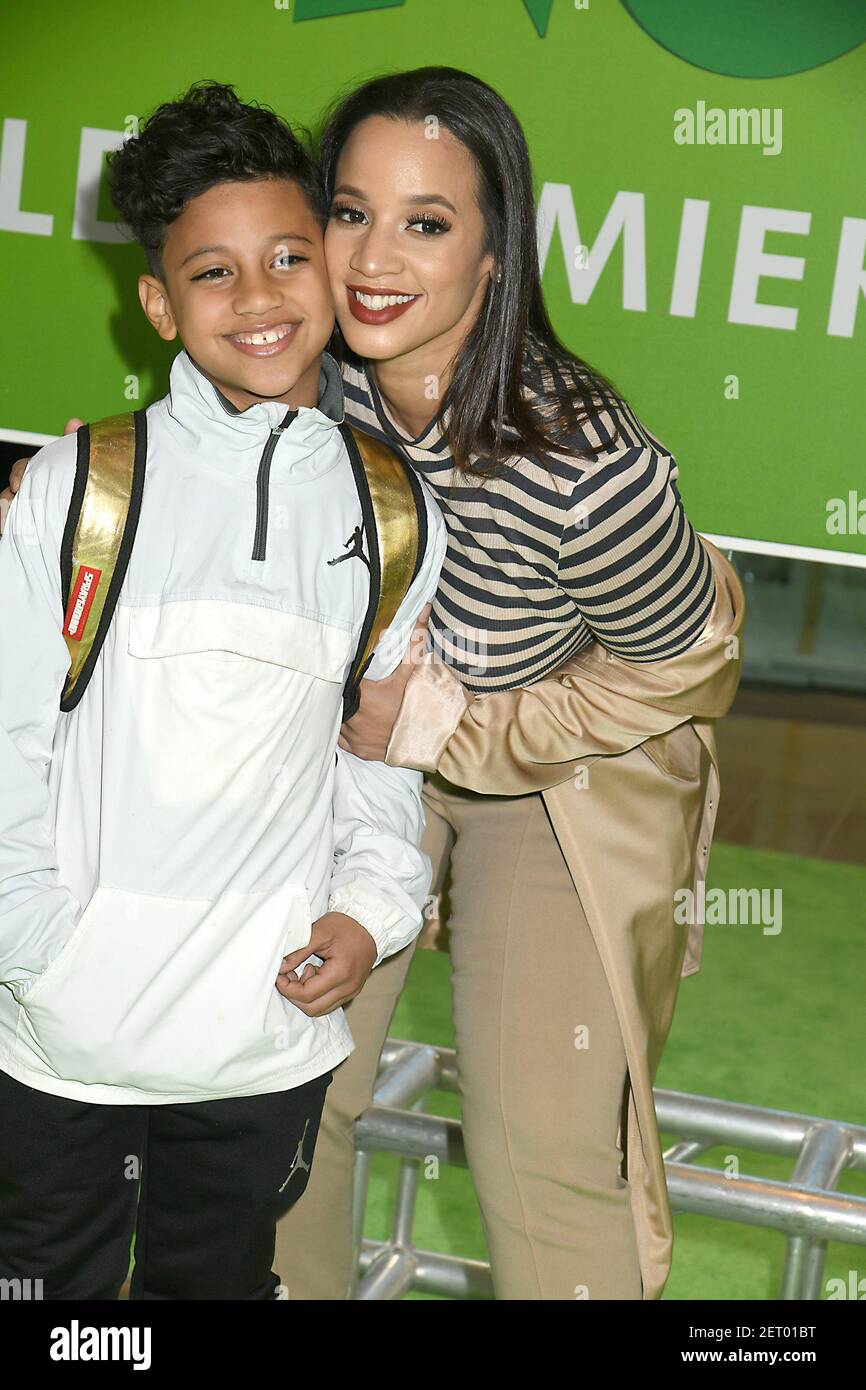 actor Dascha Polanco and son Arym attend the" Dr Seuss' The Grinch ...
