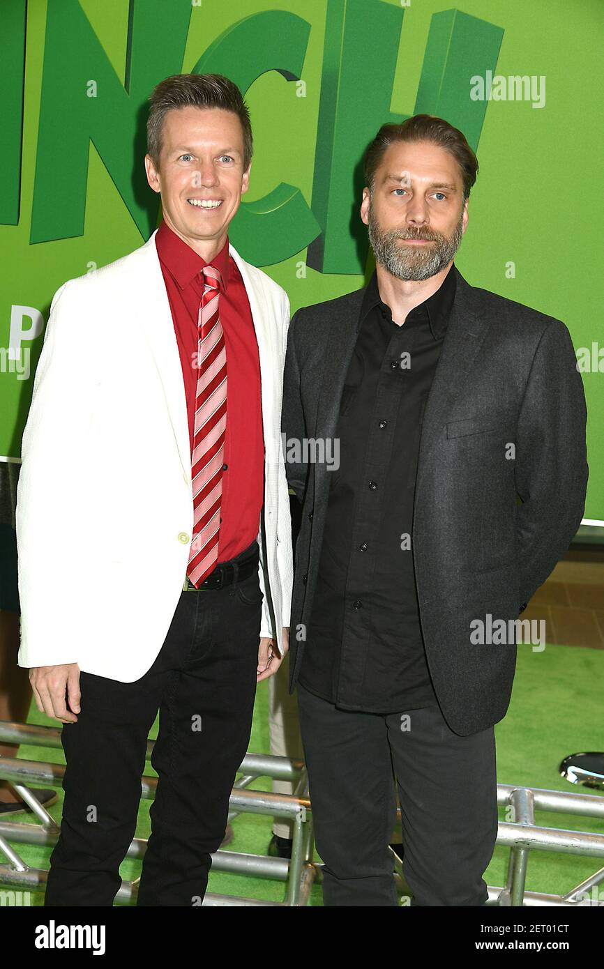 Directors Yarrow Cheney and Scott Mosier attends the" Dr Seuss' The Grinch" movie premiere on ...
