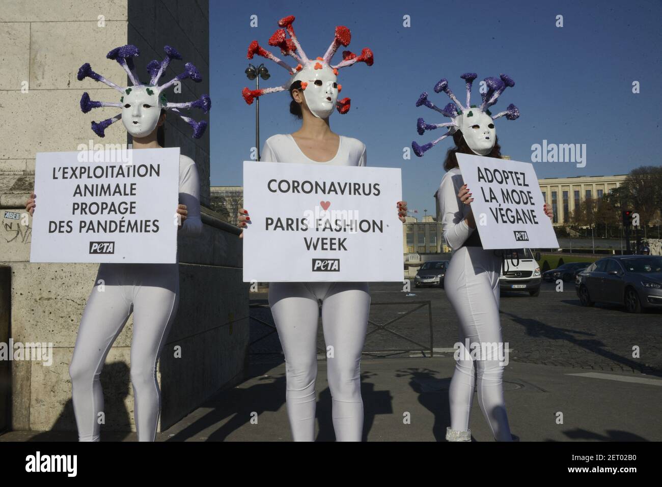Paris, France. 01st Mar, 2021. The activist group PETA organized an ...
