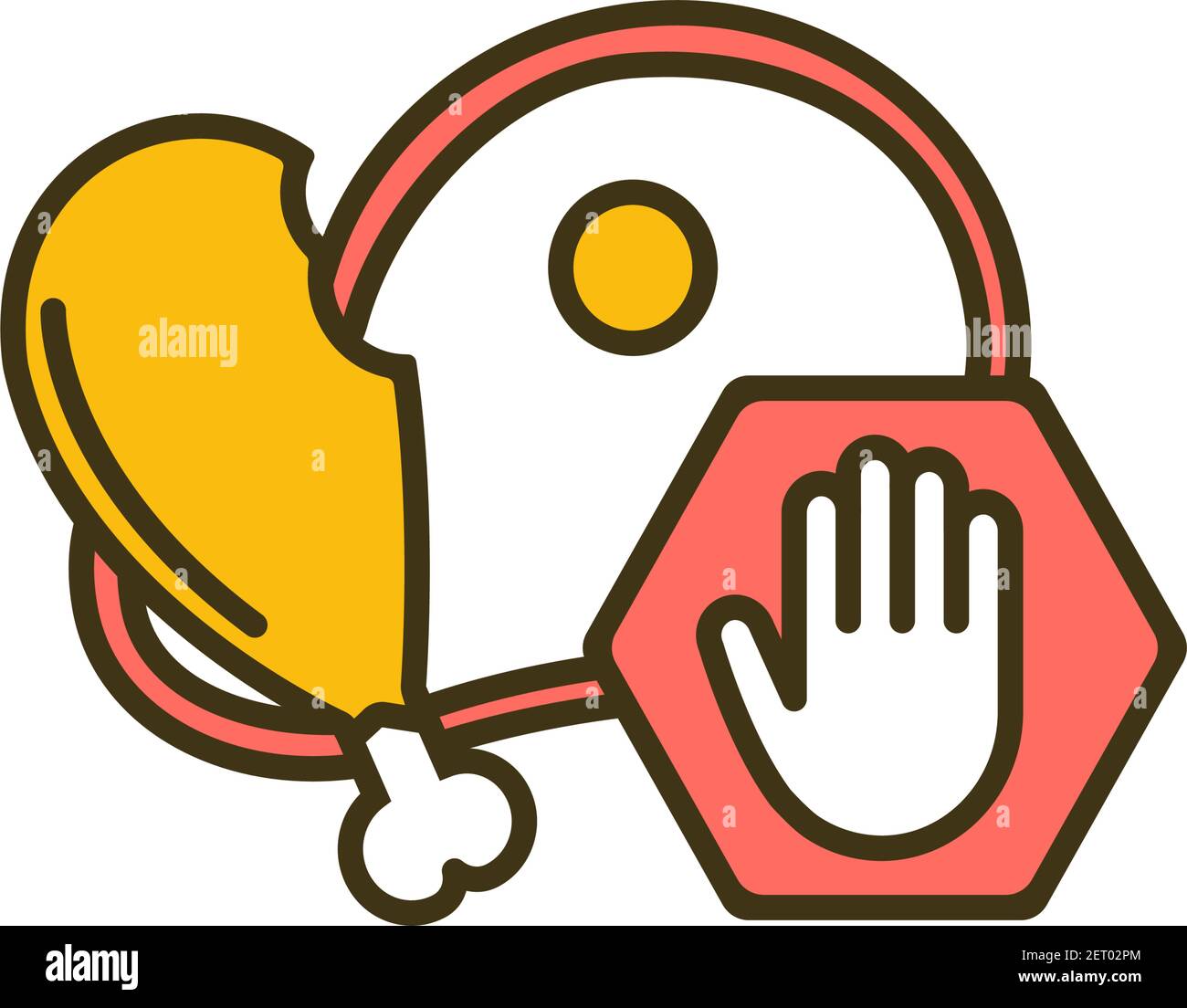 Overeating prevention RGB color icon Stock Vector Image & Art - Alamy