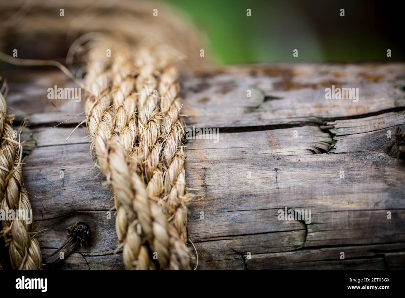 Old rope tied wooden pole hi-res stock photography and images - Alamy