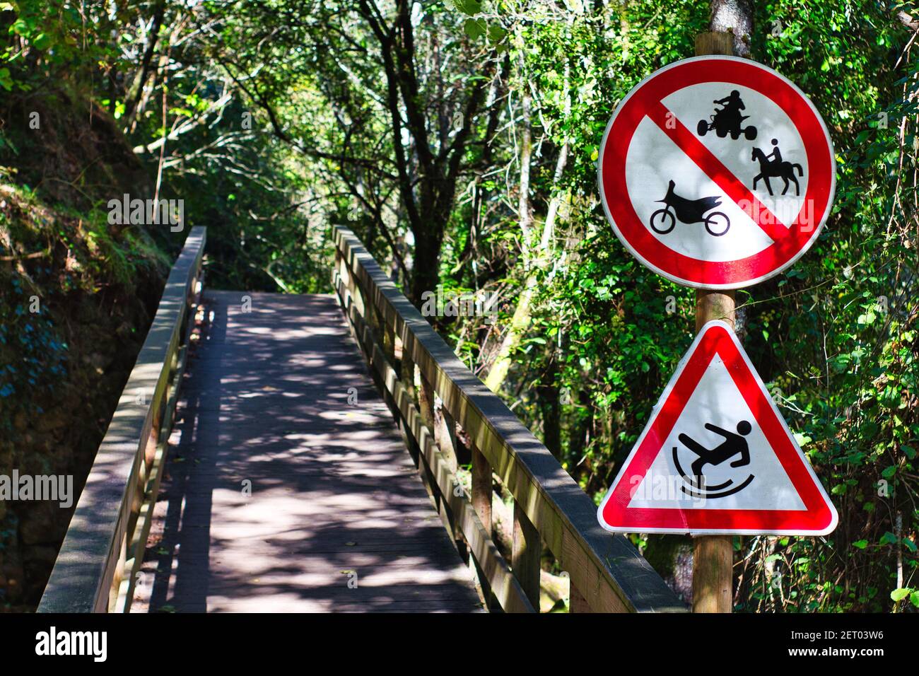 Warning sign board walk hi-res stock photography and images - Alamy