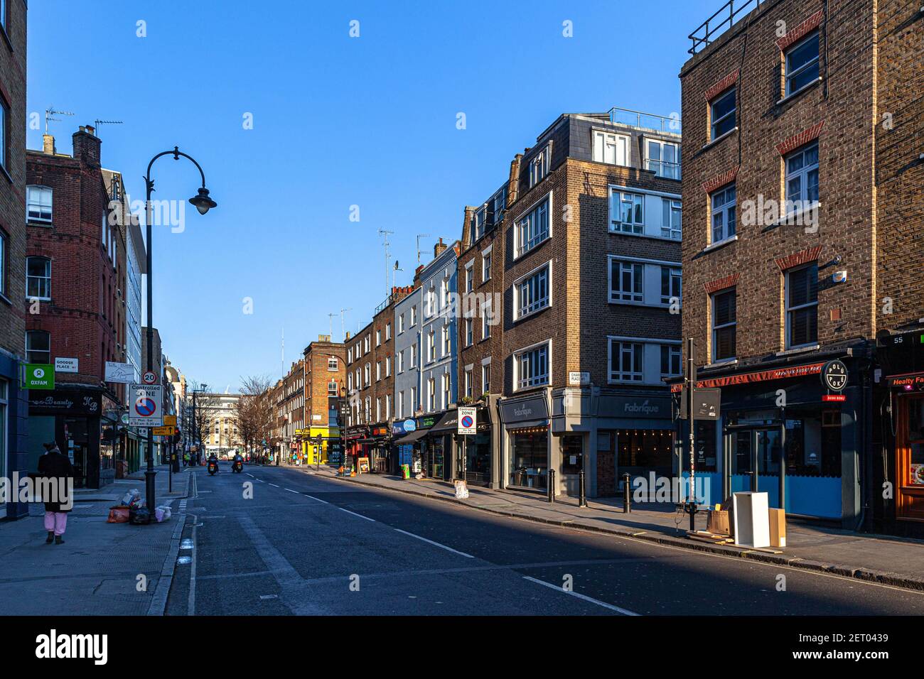 A quiet afternoon on Goodge Street, Fitzrovia, London, England, UK ...