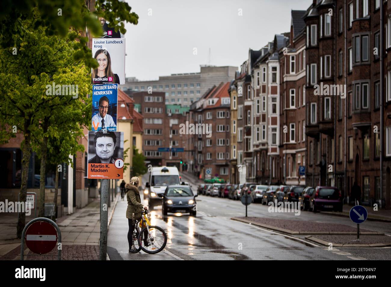 Danish politicians posters on a pole in the city Stock Photo - Alamy