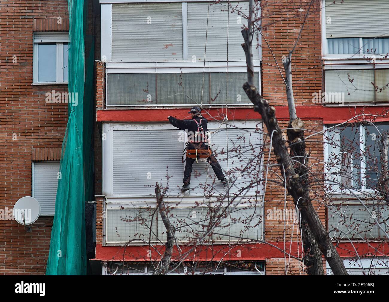 Aerial shot male climber hi-res stock photography and images - Alamy