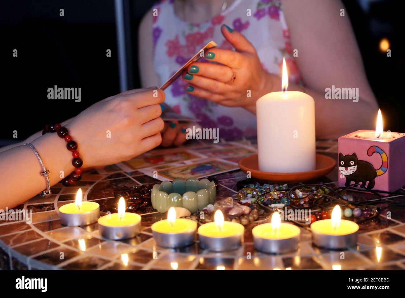Fortune telling session, seeing the destiny and astrology. Female ...