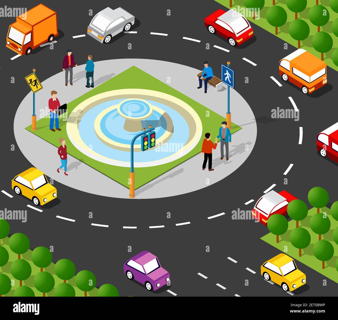 Urban crossroads with building Stock Vector Images - Alamy
