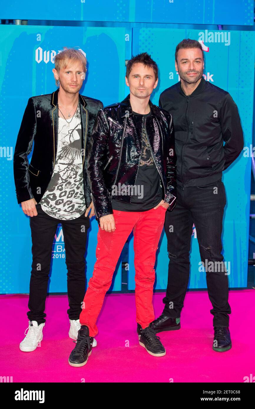 Muse on the red carpet for the 2018 MTV Europe Music Awards at Bilbao ...