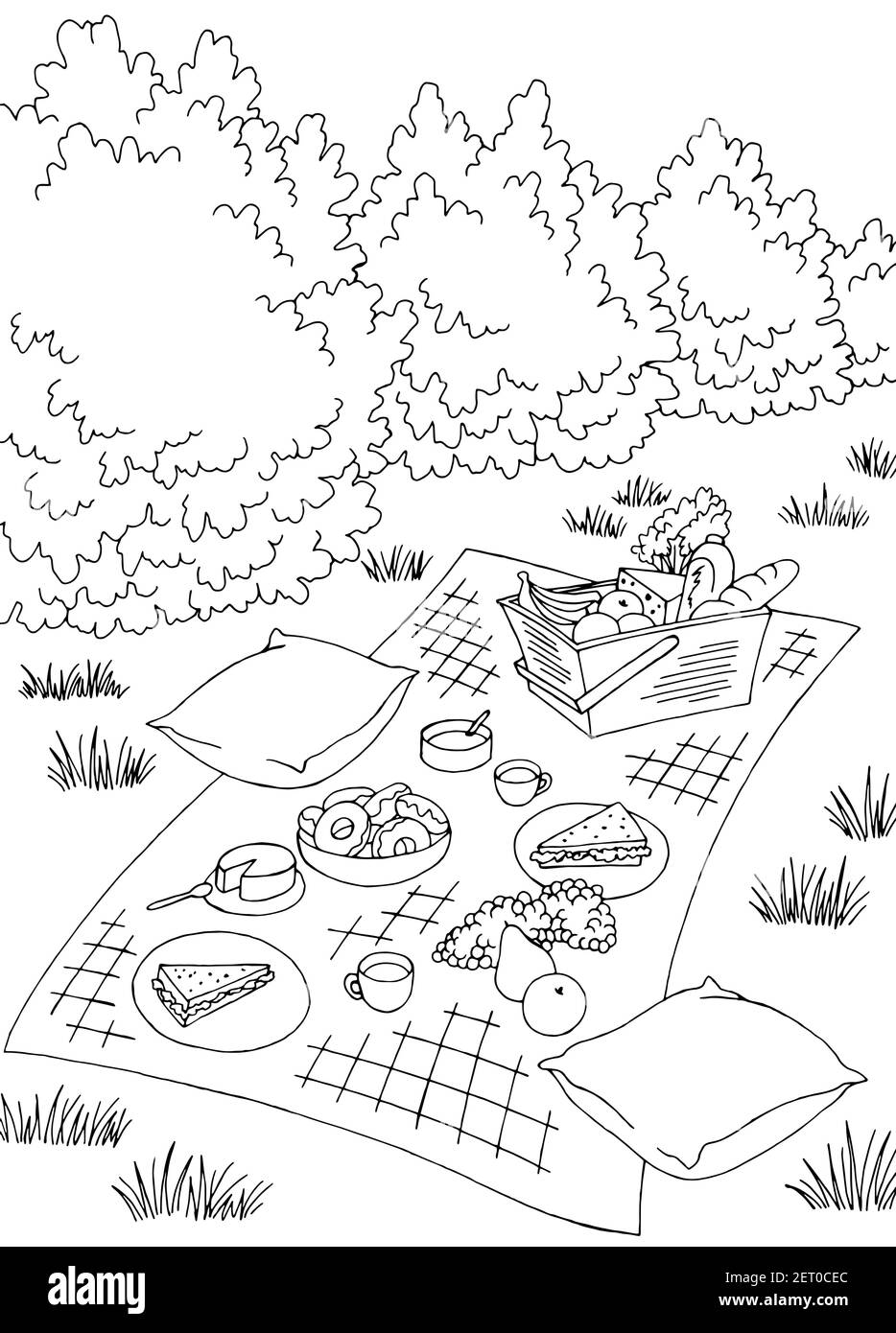 Picnic Clip Art Black And White