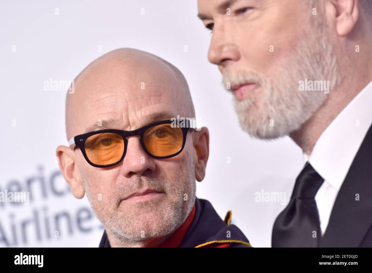(L-R) Michael Stipe and Douglas Coupland attend the Elton John AIDS ...