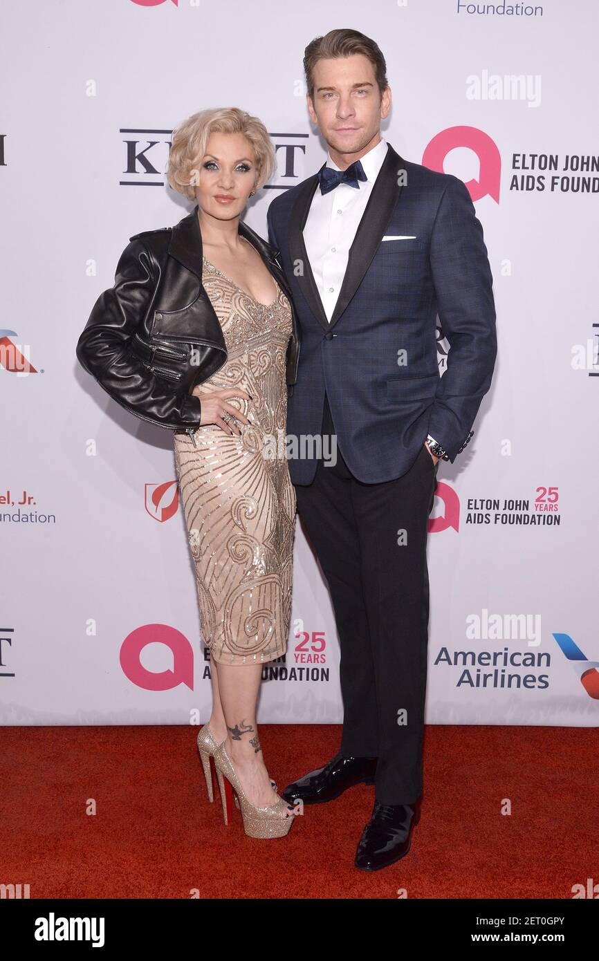 (L-R) Singer Orfeh and actor Andy Karl attend the Elton John AIDS ...