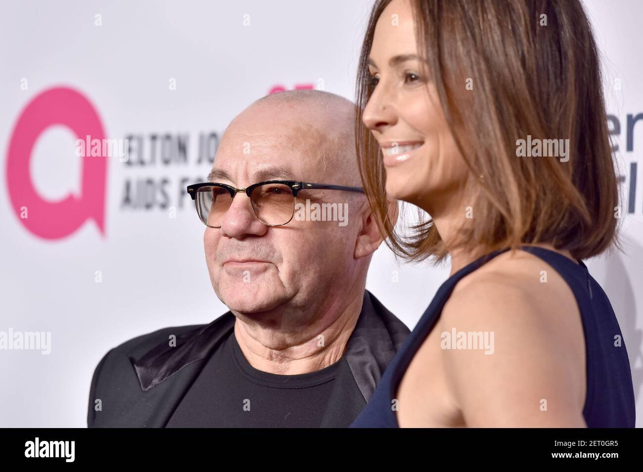 (L-R) Bernie Taupin and Heather Lynn Hodgins Kidd attend the Elton John ...