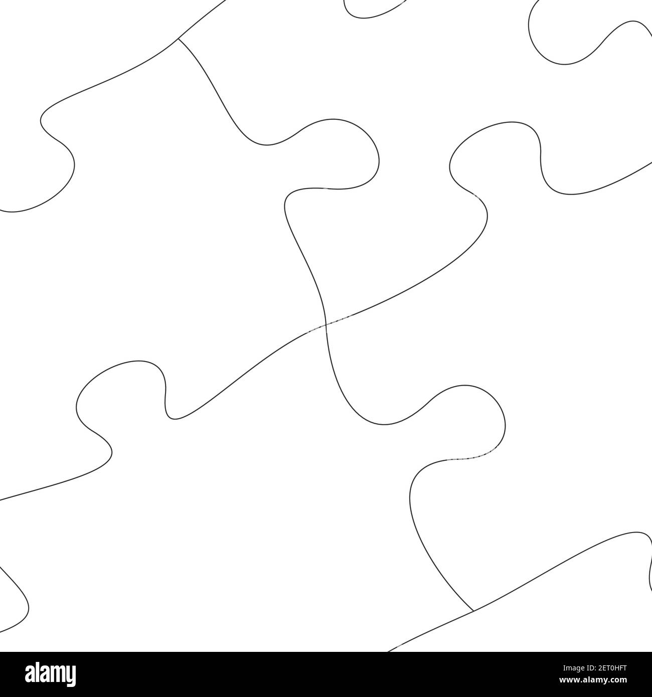 Linear Puzzles blank template with linked Jigsaw pieces. Mosaic ...