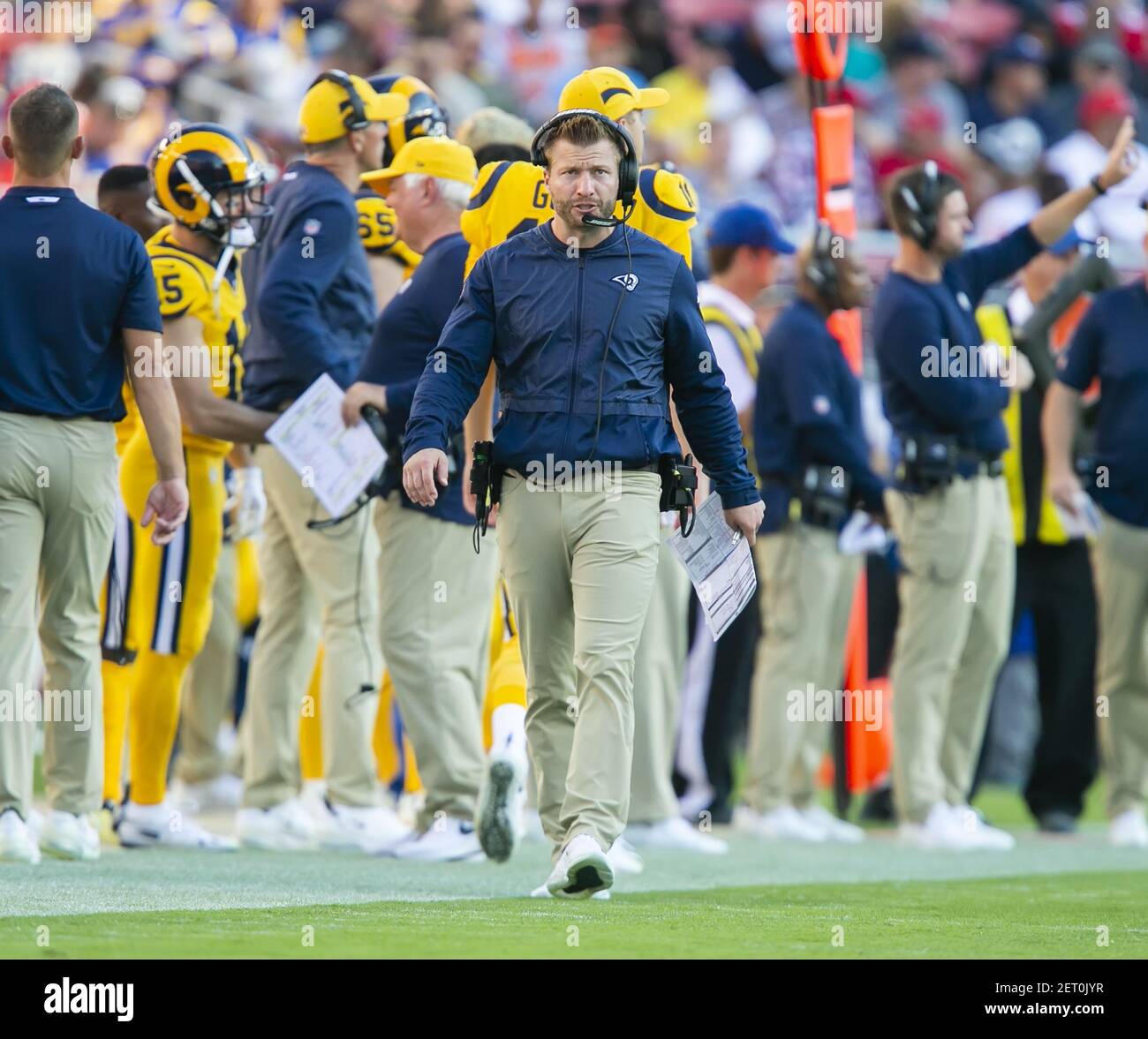October 21, 2018: Los Angeles Rams head coach Sean McVay during the NFL ...