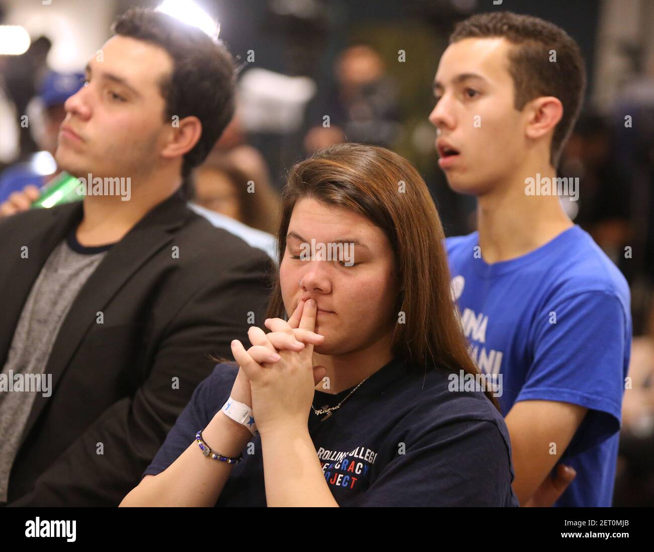 Supporters of Sen. Bill Nelson react to results in the election at ...