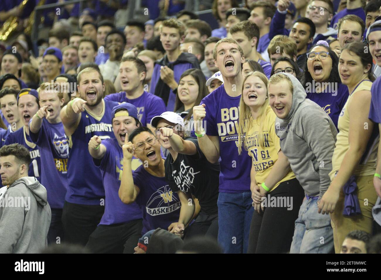 November 6, 2018: The Dawg Pack - UW student section in action during a ...