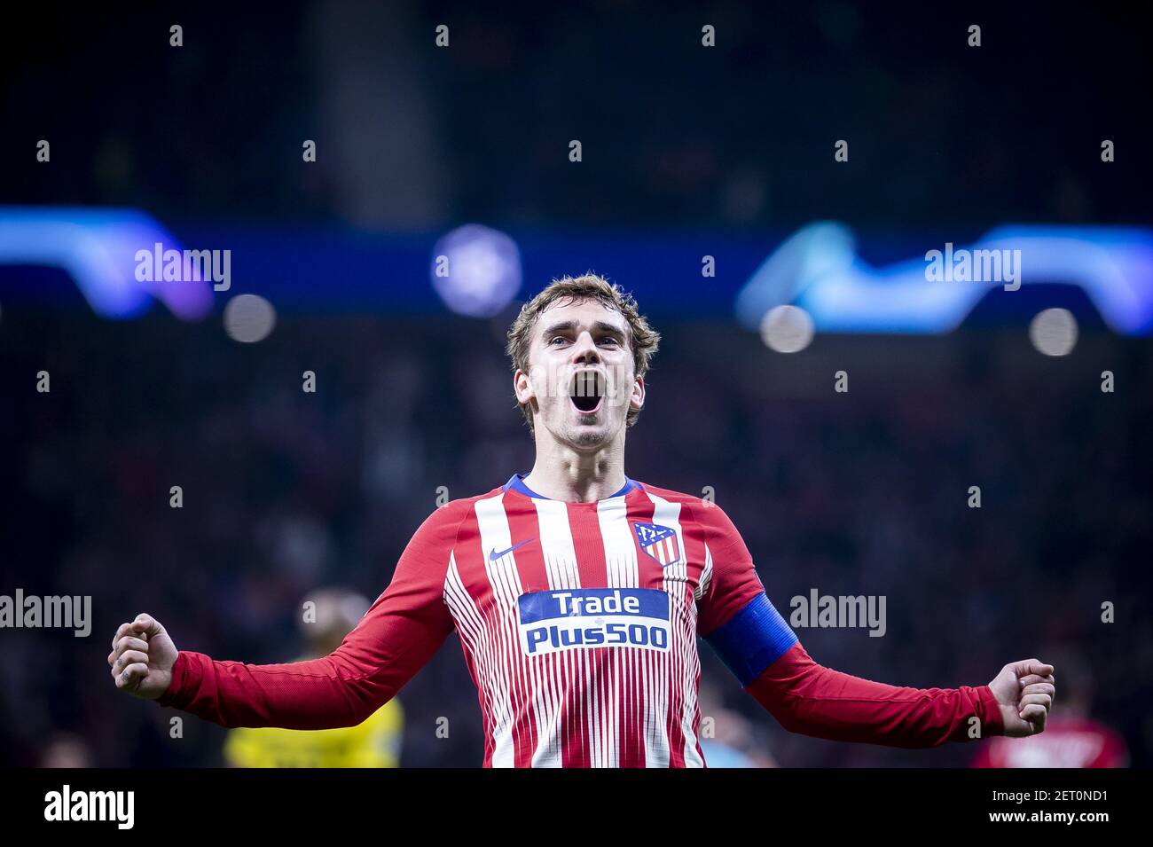 Atletico de Madrid Antoine Griezmann celebrating a goal during group ...