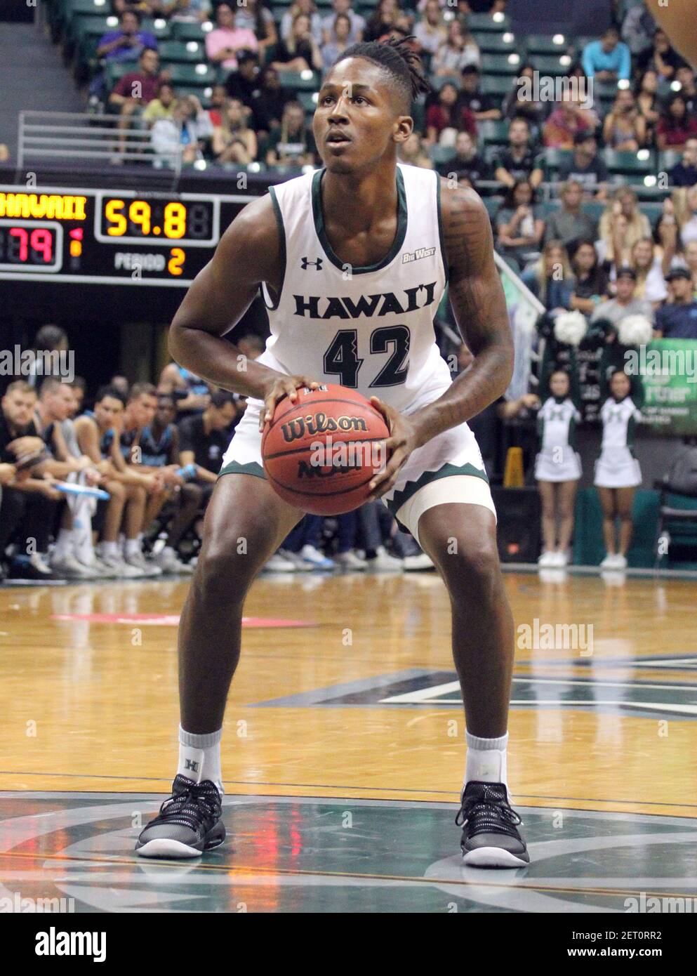 November 2, 2018 - Hawaii Rainbow Warriors guard Justin Hemsley #42 ...