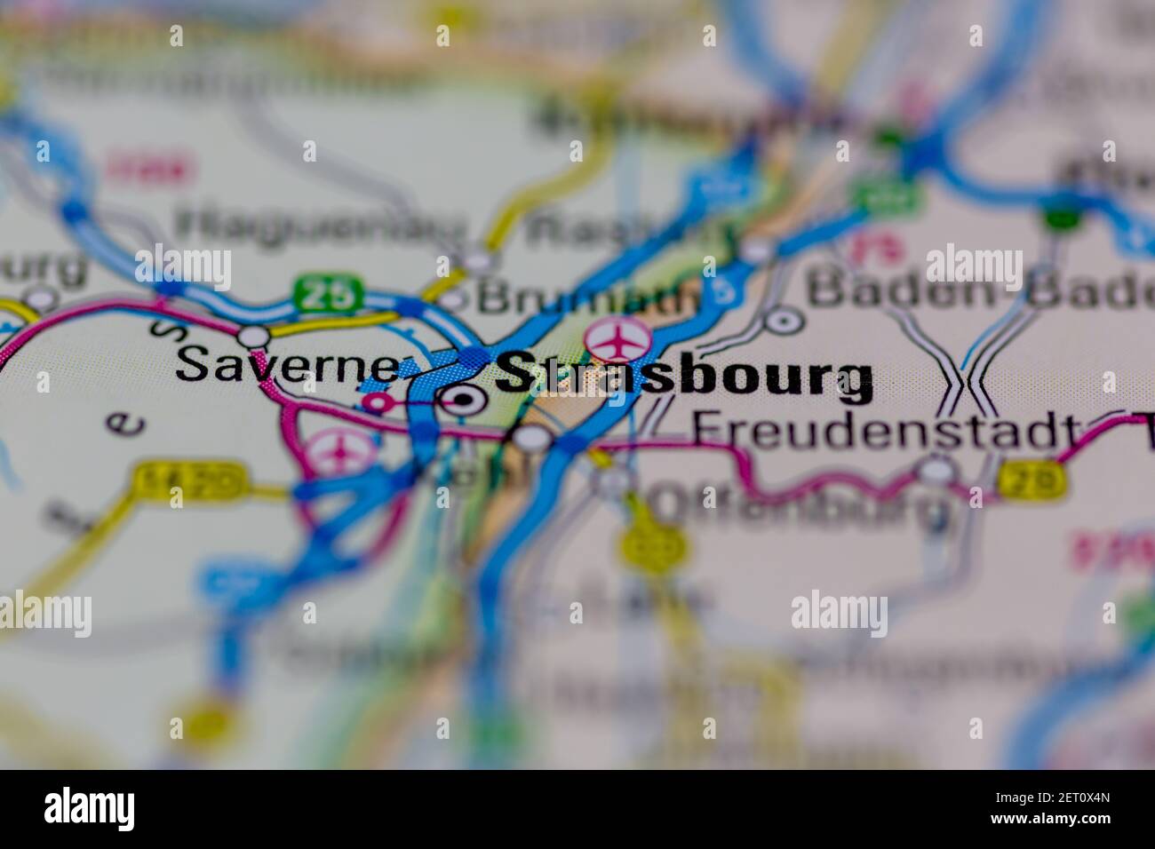 Strasbourg Shown on a road map or Geography map Stock Photo - Alamy Strasbourg Shown on a road map or Geography map Stock Photo - Alamy