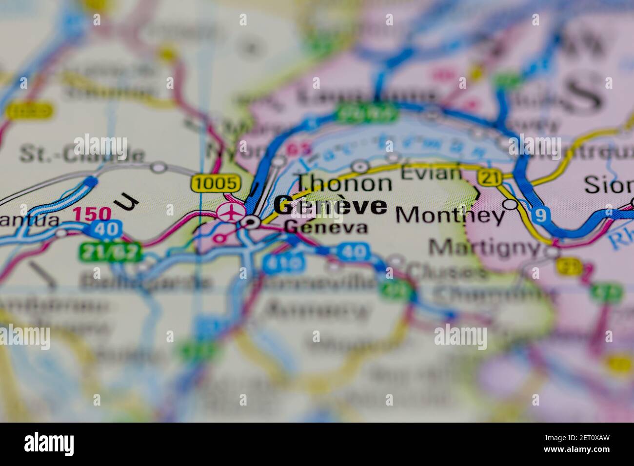 Map of geneva hi-res stock photography and images - Alamy