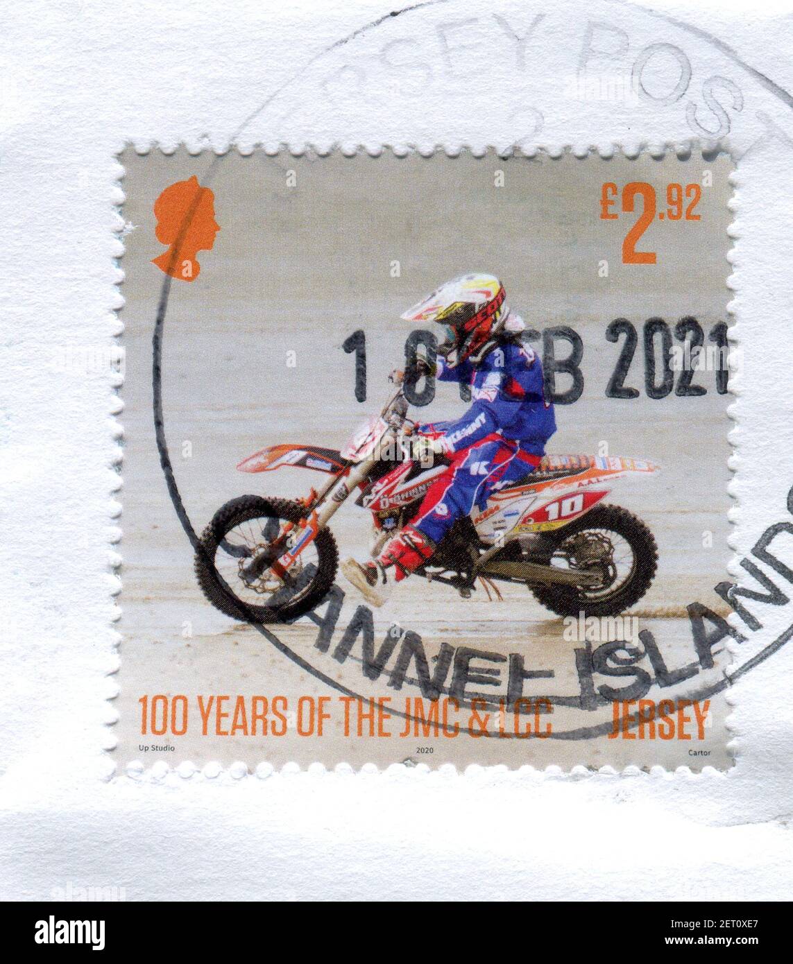 GOMEL, BELARUS, 1 MARCH 2021, Stamp printed in Channel Islands shows ...