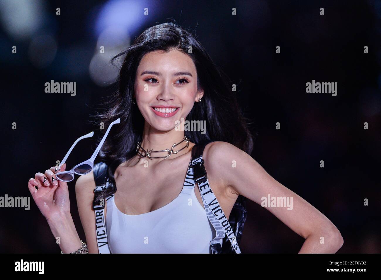 Model Ming Xi on the runway during the 2018 Victoria’s Secret Fashion ...